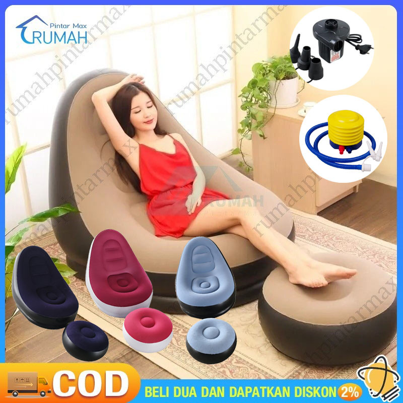 Jual Air Sofa Portable Inflatable - Dengan Pompa dan Sandaran Kaki ...