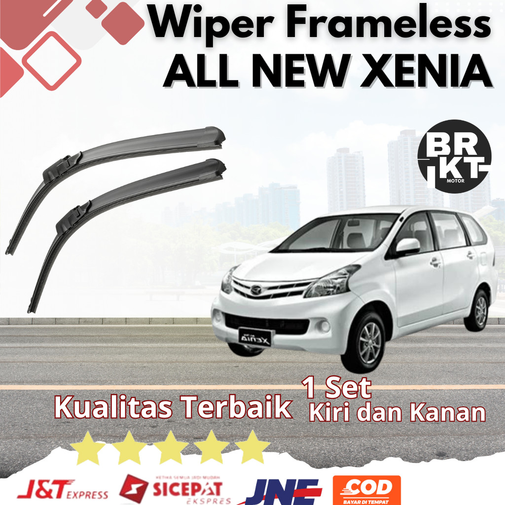 Jual Wiper Mobil Daihatsu Xenia / All New Grand Xenia Frameless 1 Set Kiri dan Kanan Tanpa ...