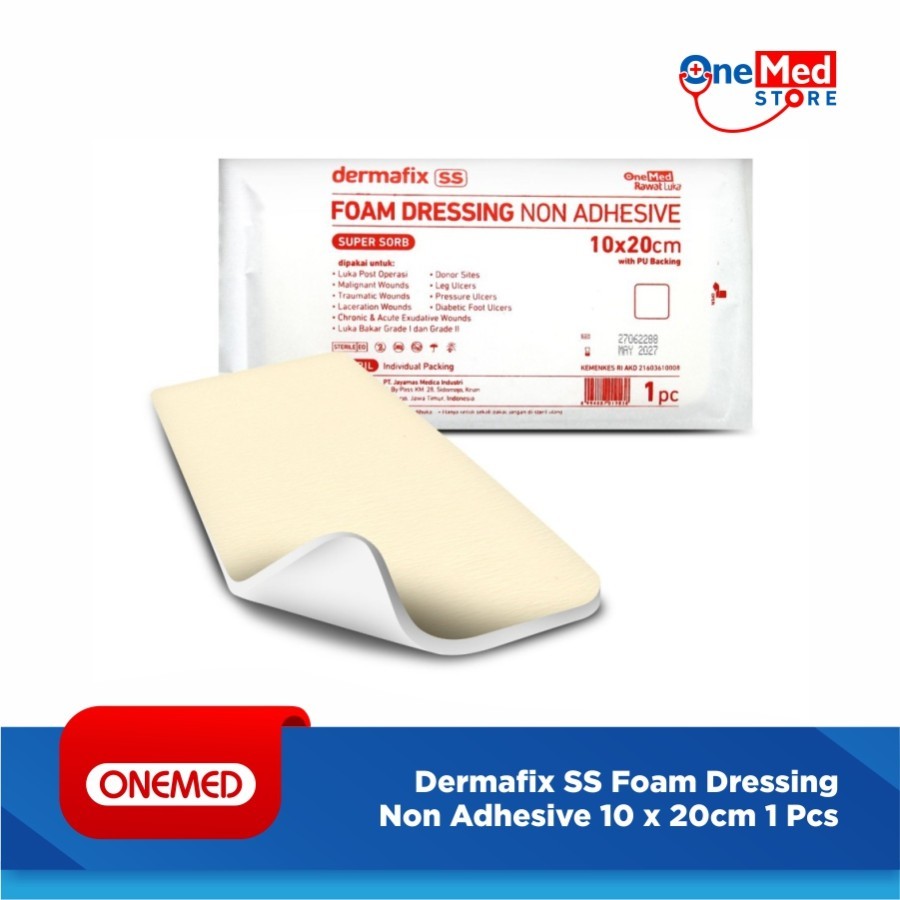Jual Dermafix SS Foam Dressing Non Adhesive 10 x 20cm OneMed 1 Pcs ...
