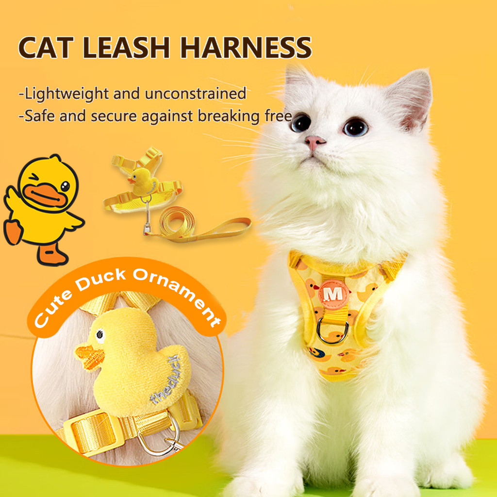Jual 【Bebek Kuning】TALI KUCING HARNESS ANJING KUCING TALI TUNTUN KUCING ...