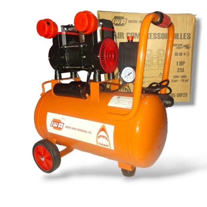Jual Mesin Compressor oilless/ kompressor oilless angin 1HP 25L IWA ...
