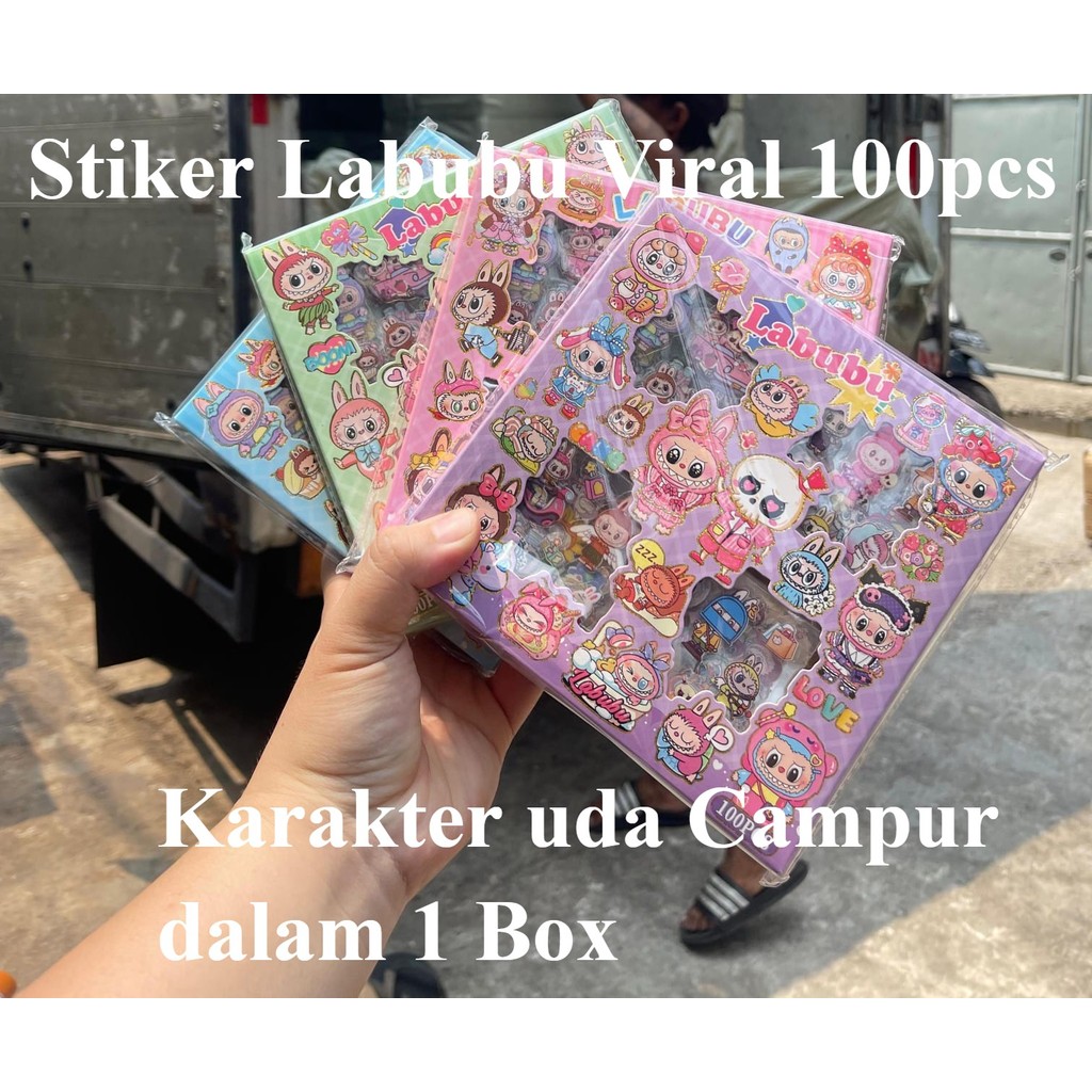Jual Stiker Labubu isi 100 / Stiker Labubu Viral Stiker Tempel Anak ...