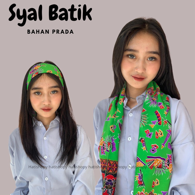 Jual RIMBA - Syal Batik Leher Wanita Pria Scarf Dasi Ospek Bahan Prada ...