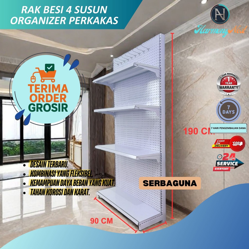 Jual HarmonyNest - 100% Baja Rak Toko Minimarket Rak Besi Penyimpanan ...