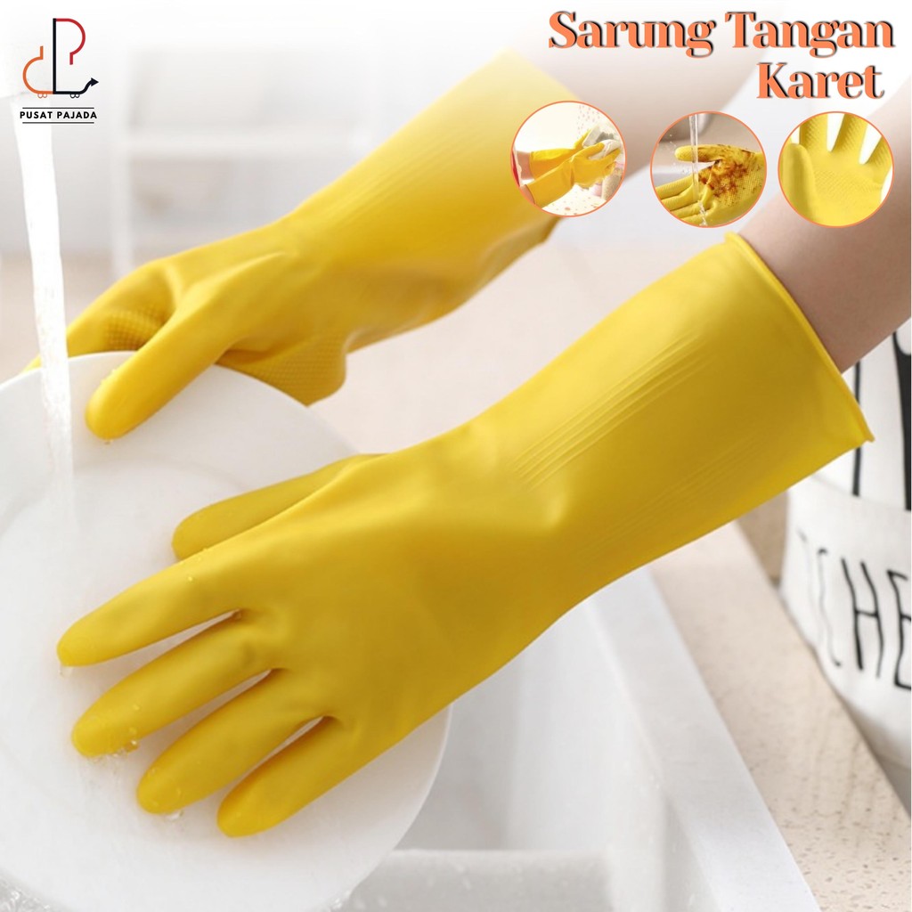Jual Sarung Tangan Karet Cuci Piring | Latex Gloves Cleaning Service ...