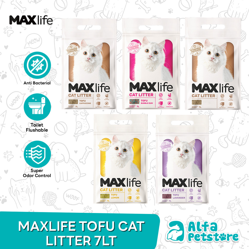 Jual Pasir Kucing Maxlife Tofu Soya Cat Litter Gumpal Wangi 7 Liter ...