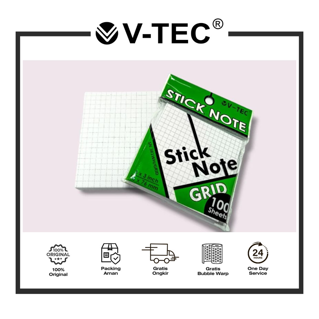 Jual V-TEC STICKY NOTE SN 381 WH / GRID PCS | Shopee Indonesia