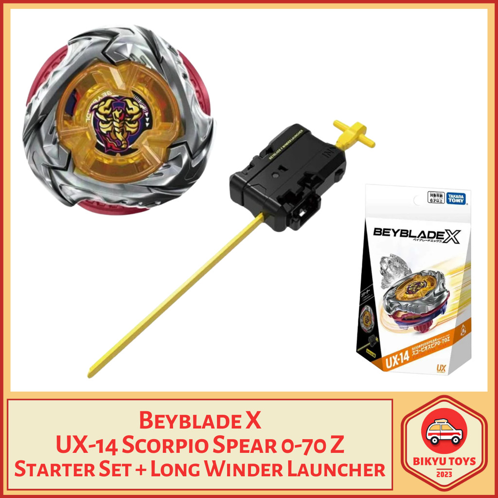 Jual Beyblade X UX-14 Scorpio Spear Ratchet 0-70 Bit Z Zap Starter Set ...