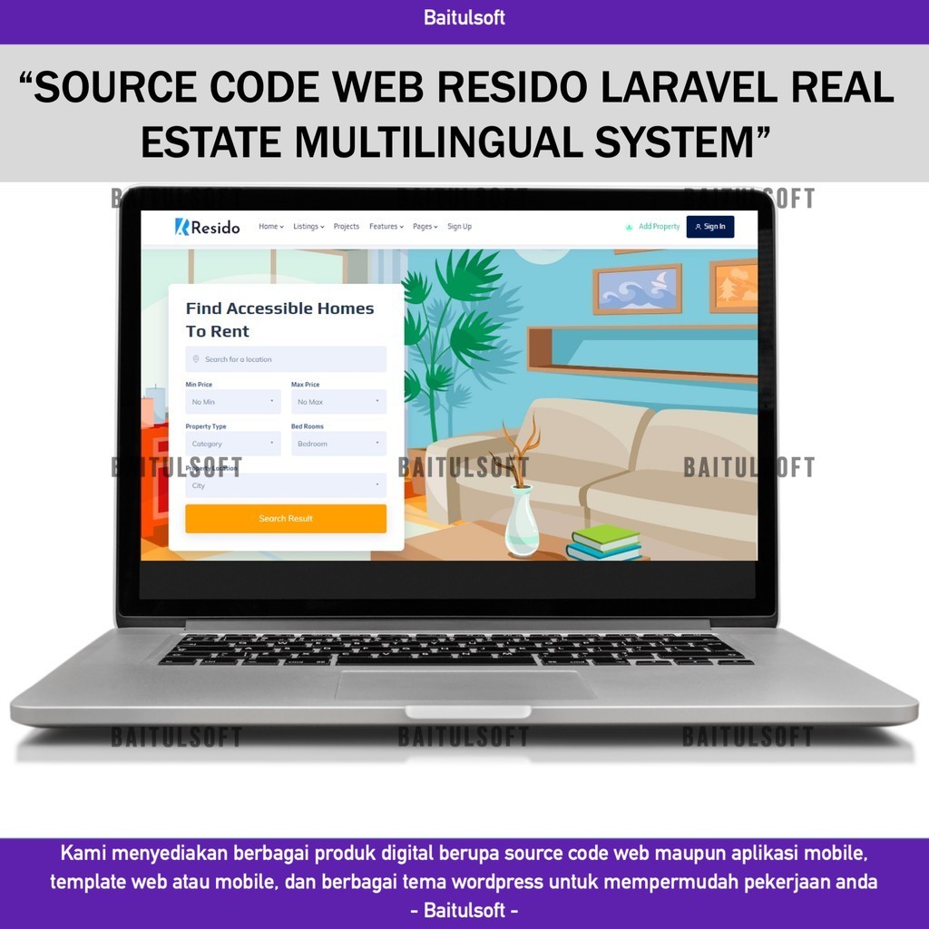 Jual SOURCE CODE APLIKASI WEB RESIDO LARAVEL REAL ESTATE MULTILINGUAL ...