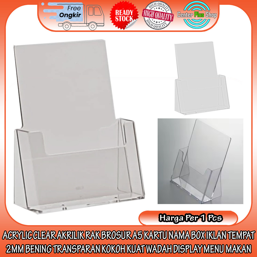 Jual Acrylic Clear Akrilik Rak Brosur A5 Kartu Nama Box Iklan Tempat ...