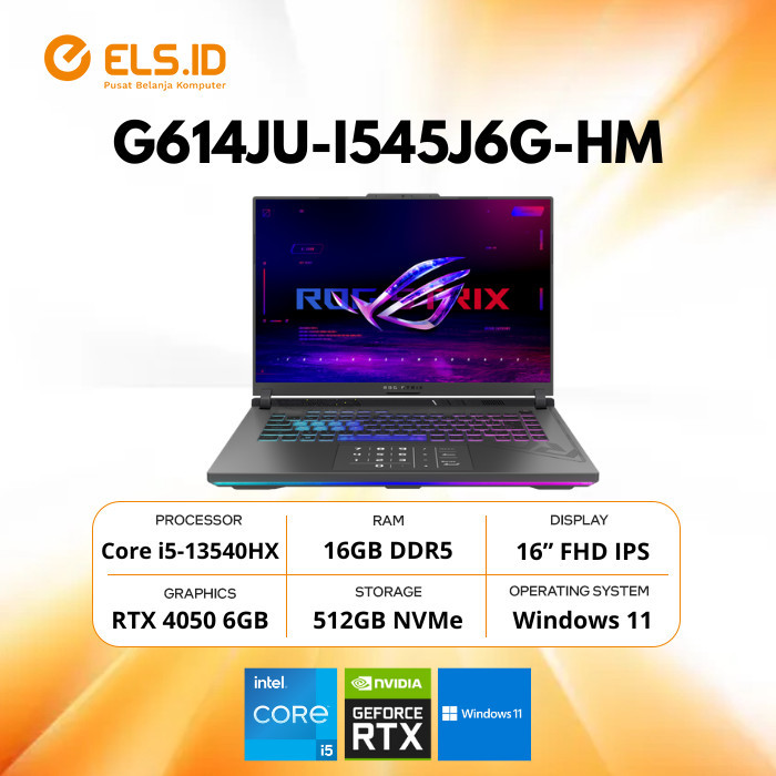 Jual Asus ROG STRIX G16 G614JU-I545J6G-HM Intel i5-13540HX 16GB SSD ...