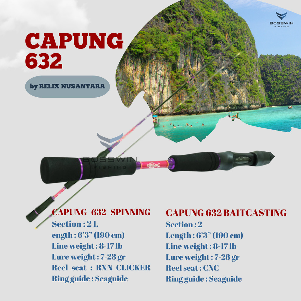 Jual Joran Capung 632 RELIX NUSANTARA Spinning dan Baitcasting 8-17lb ...
