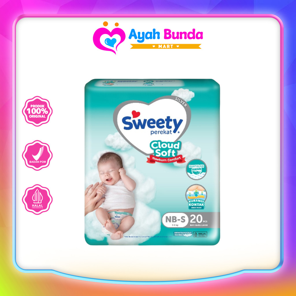 Jual Sweety Silver Comfort Cloud Soft Newborn NB-S - Popok Perekat Baby ...
