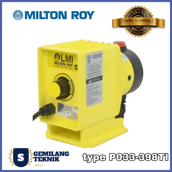 Jual Dosing Pump LMI Milton Roy P033-398TI Metering Chemical Pump Ex USA | Shopee Indonesia
