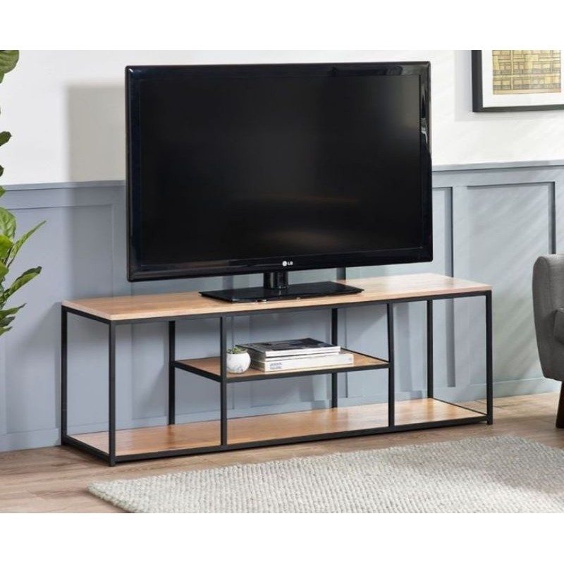 Jual Meja rak tv minimalis aesthetic estetik kaki besi kuat dan kokoh ...