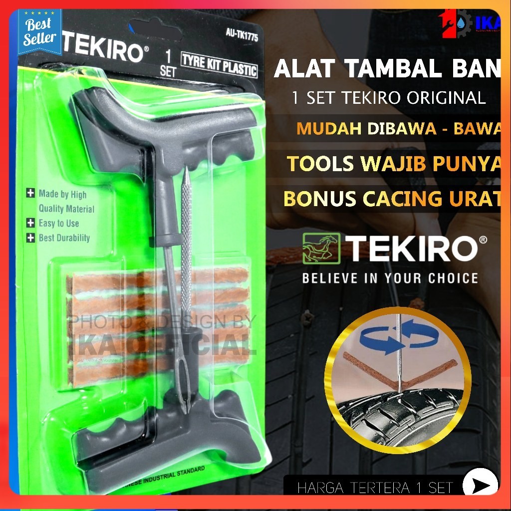 Jual Tekiro Alat Tambal Ban Tubles Set - Tire Repair Kit Tubeless Motor ...