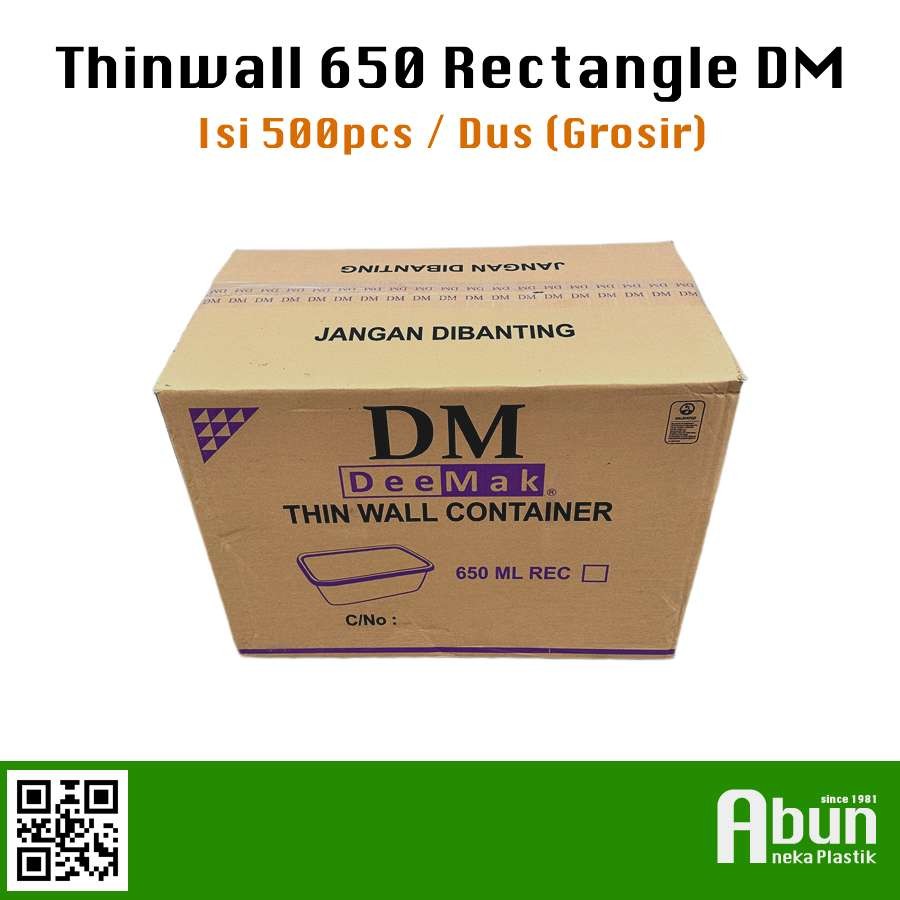 Jual Thinwall DM 650 ML Rectangle GROSIR Isi 500pcs | Shopee Indonesia