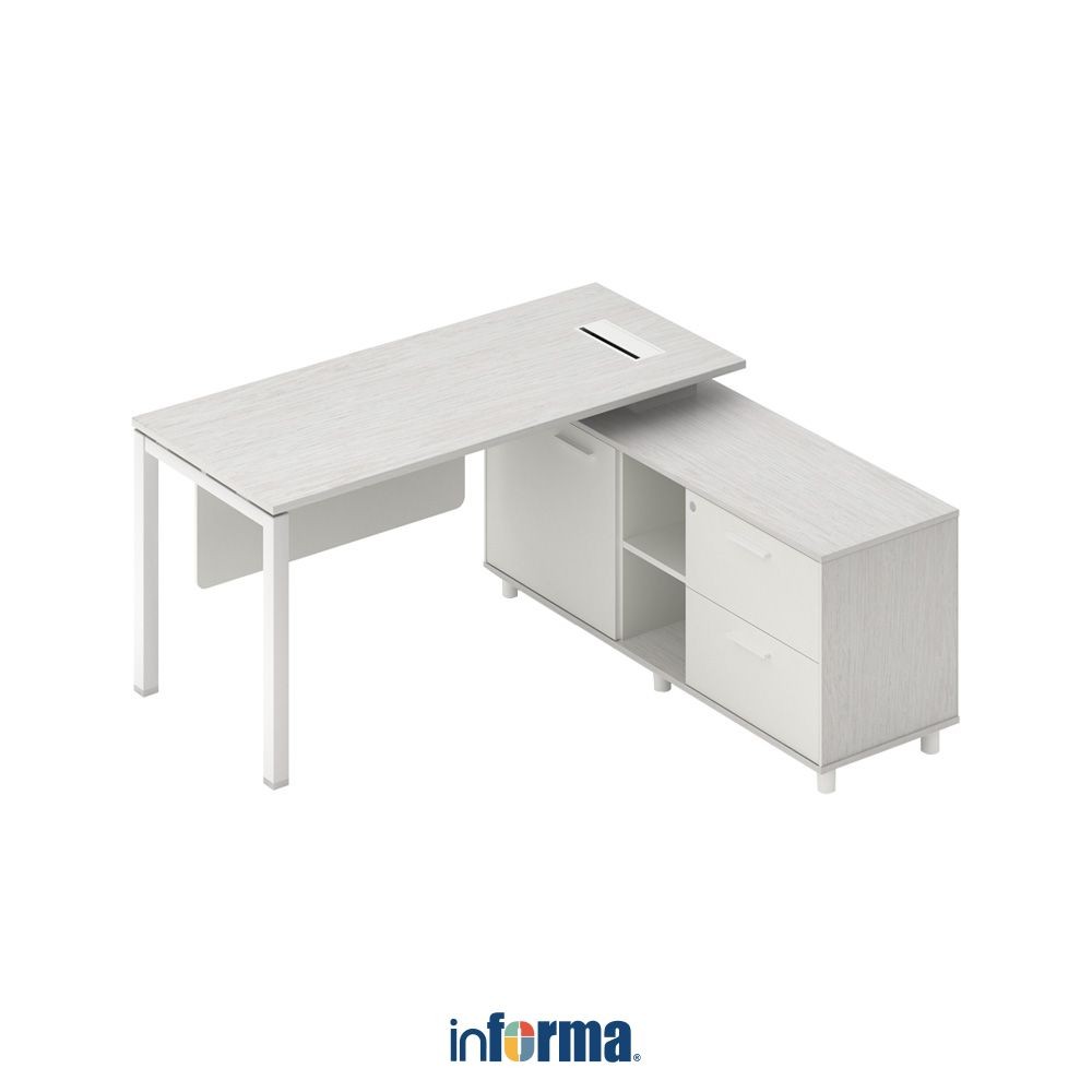 Jual Informa Sieben 160 cm Meja Kantor Manajer Sisi Kanan - Putih ...