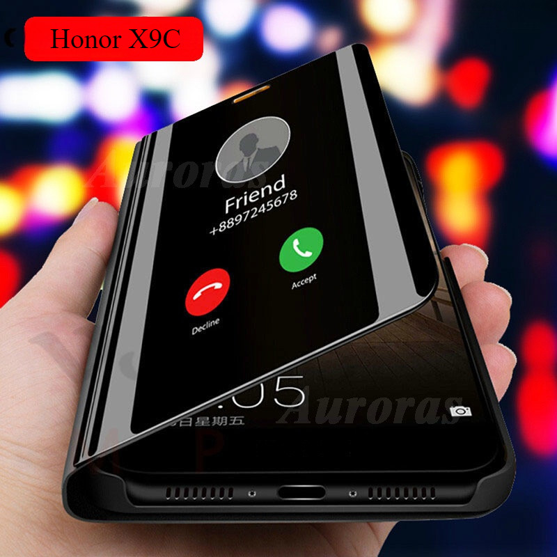 Jual Untuk Honor X9C Case Luxury Glossy Mirror Flip Holder Cover ...