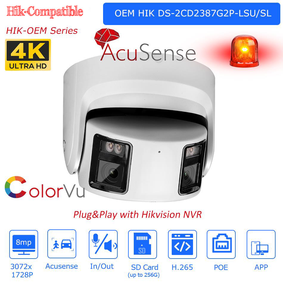Jual HIK Panoramic 8MP ColorVu IP Camera OEM replace DS-2CD2387G2P-LSU ...