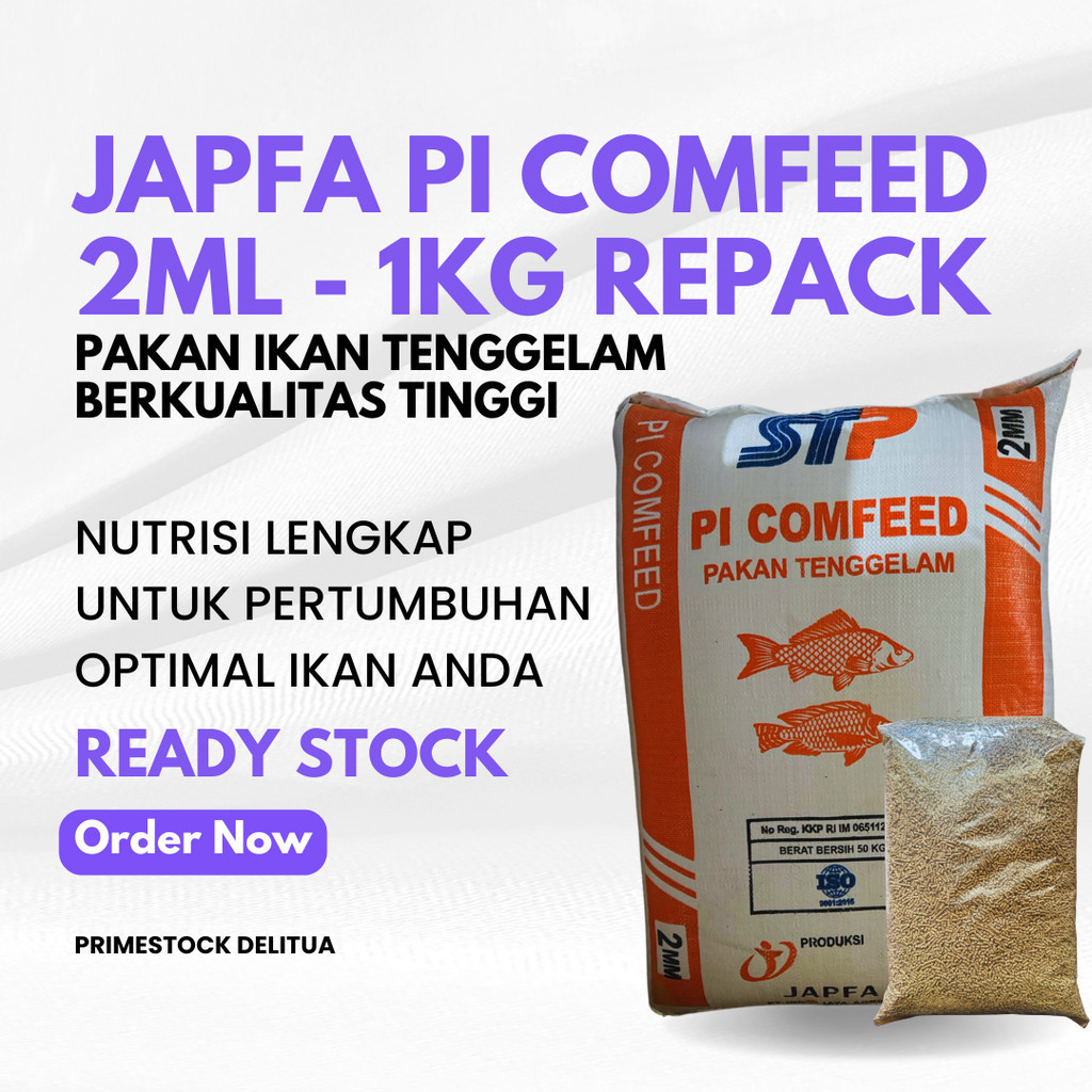 Jual JAPFA PI Comfeed 2ML - Pakan Ikan Tenggelam Berkualitas Repack 1KG ...