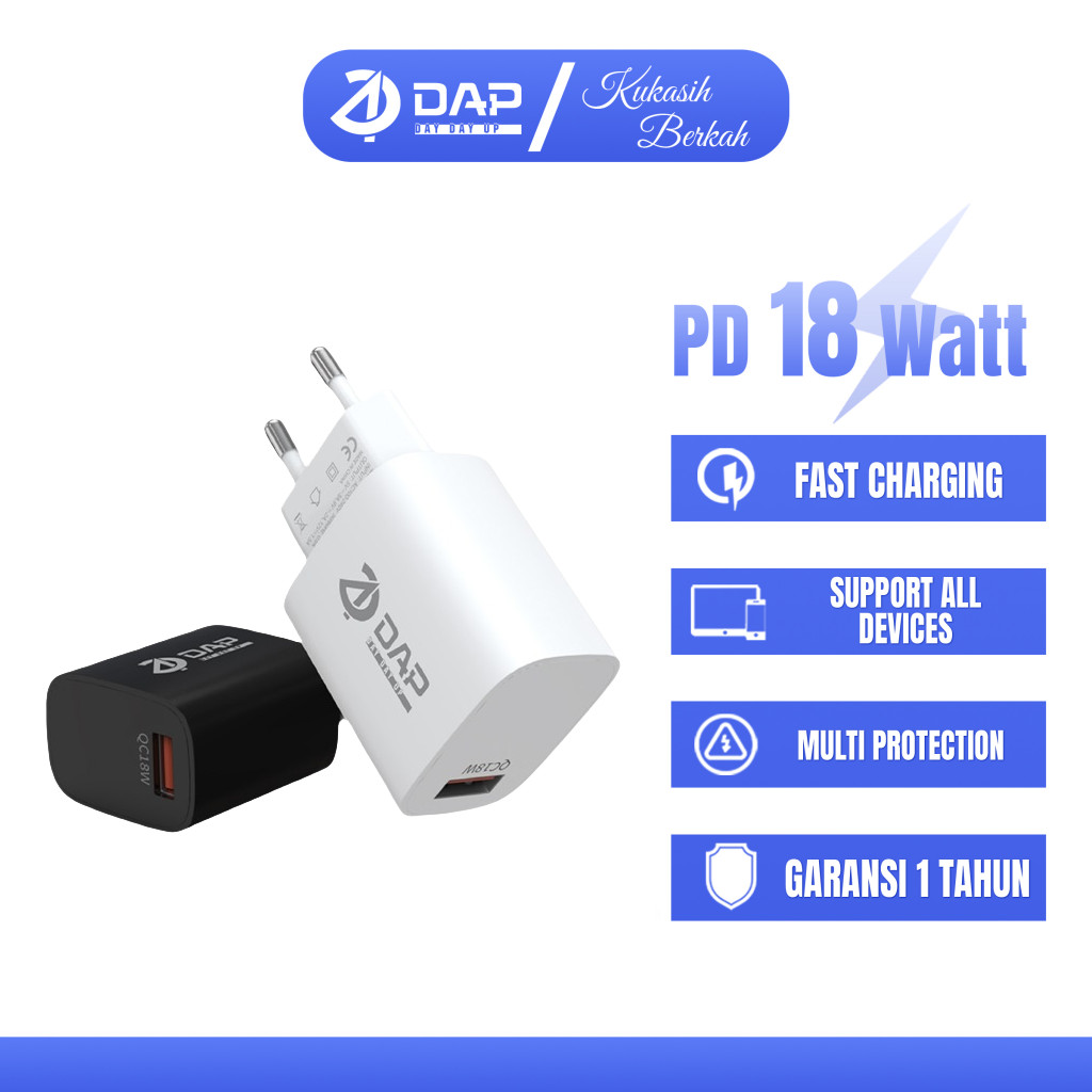 Jual DAP D-AQ8 Charger 18 Watt 3.0A Port USB Fast Charging - Garansi 1 ...