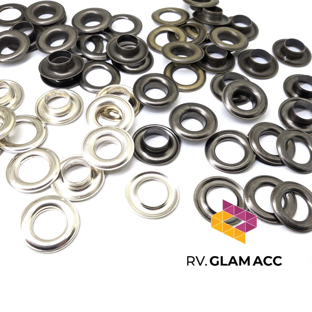 Jual (12 PCS) Eyelet Mata Ayam Diameter Dalam 10 MM Plating Besi ...