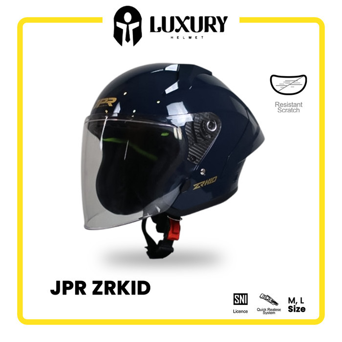Jual Helm Anak JPR ZR Kids Deep Blue Gloss Half face | Shopee Indonesia