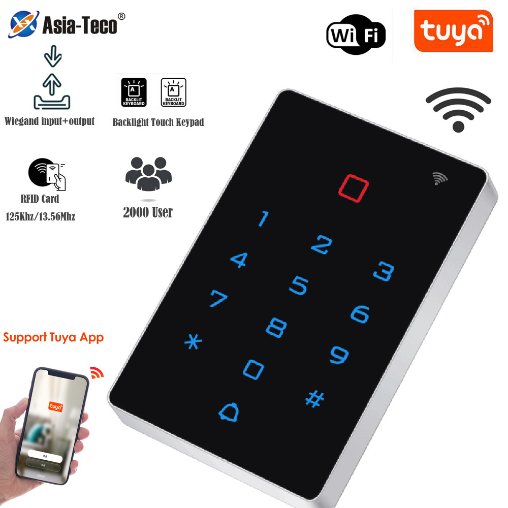 Jual Wifi Tuya App RFID Access Control Keypad 2000 User EM 125KHz or IC Standalone Touch Card ...