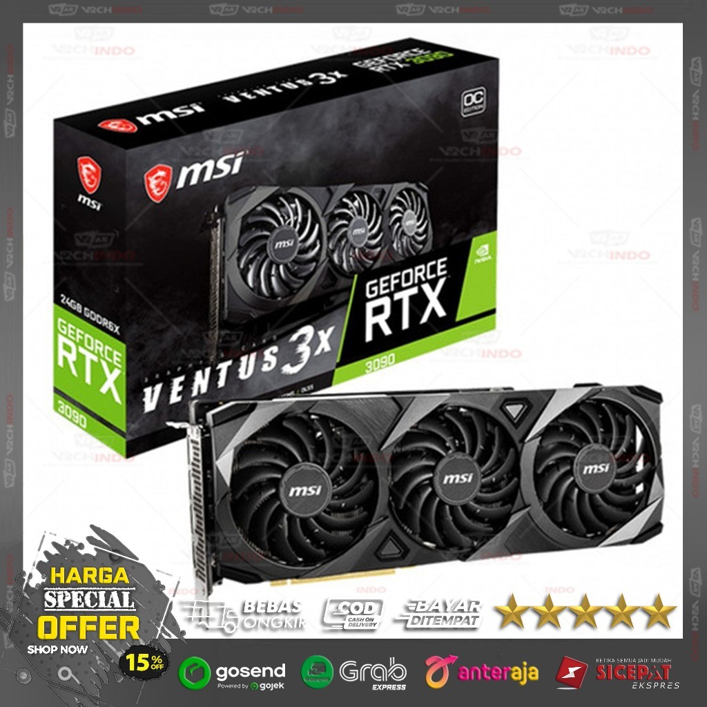 Jual VGA Card MSI Geforce Ventus OC 3X 24G / VGA MSI RTX 3090 Ventus 3X ...