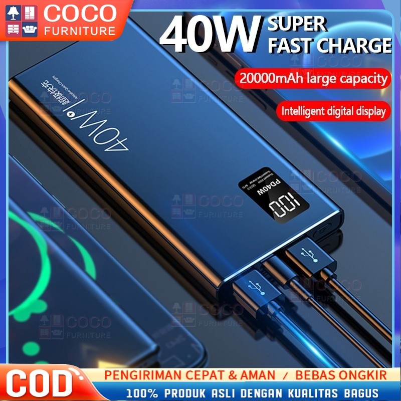 Jual PowerBank 40W Super Fast Charging Power Bank LED Display Powerbank ...