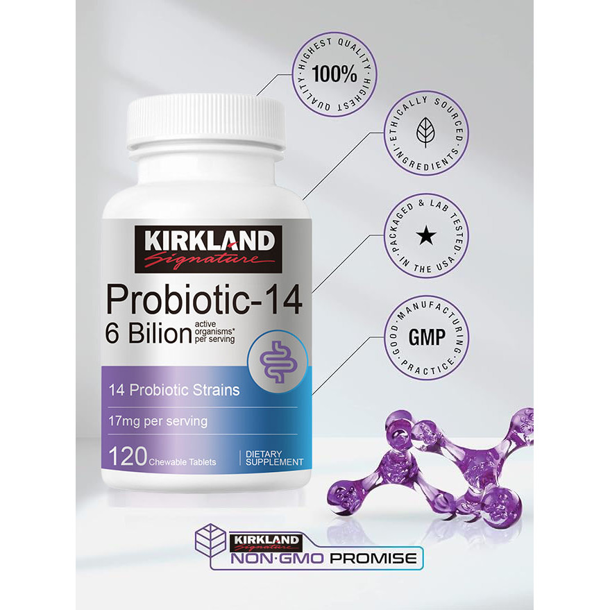 Jual Probiotics 6 Billion CFU Chewable Tablets 14 Probiotic Strains for ...