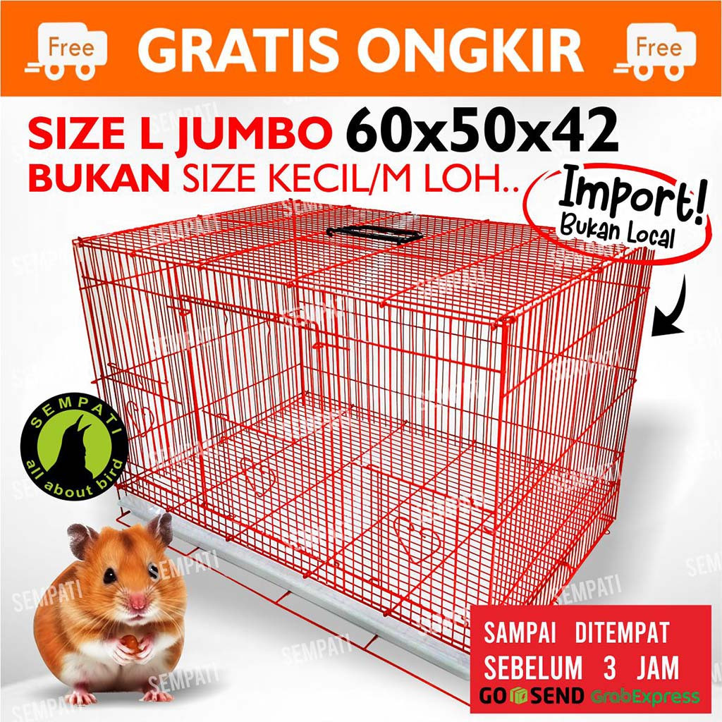Jual SEMPATI SANGKAR HAMSTER KANDANG HAMSTER BESAR JUMBO BESI IMPORT ...