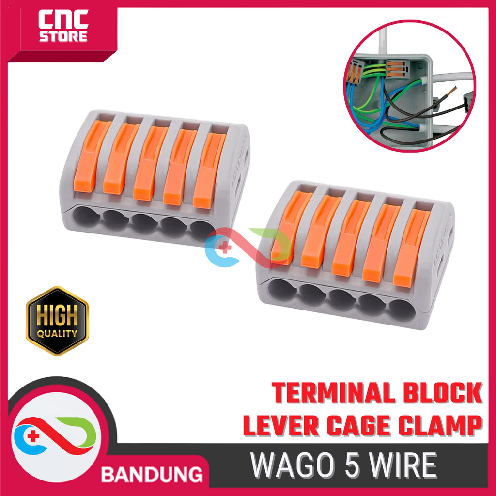 Jual WAGO 5 WIRE TERMINAL BLOCK LEVER CAGE CLAMP | Shopee Indonesia