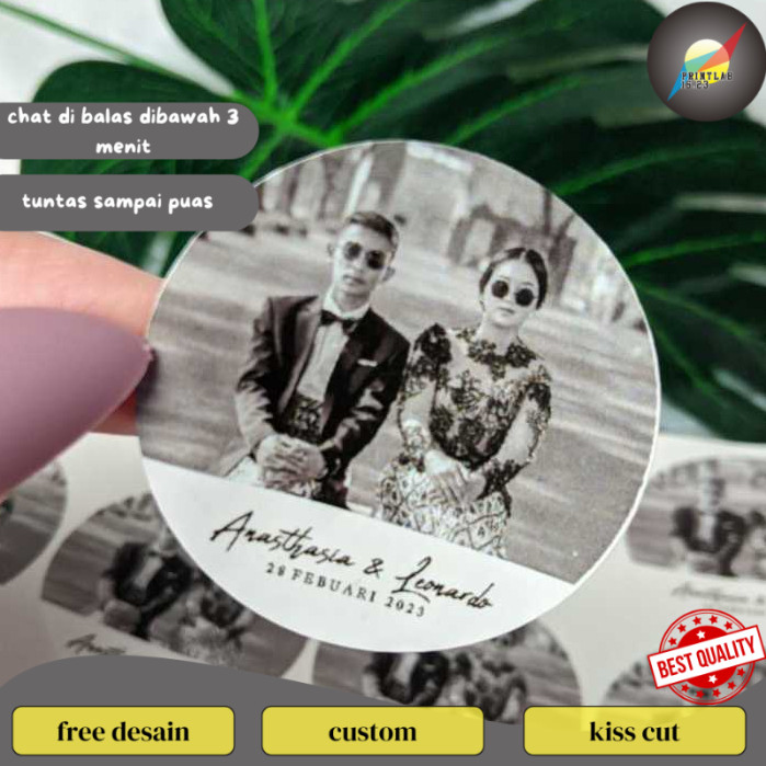 Jual PrintLab 2-4 Stiker Wedding Souvenir Sticker Custom Ucapan Nikah ...