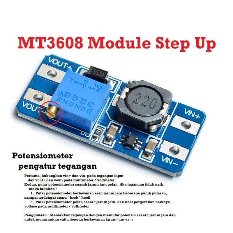 Jual MODUL MT3608 BUCK CONVERTER MODULE STEP UP DC TO DC 2A PENAIK TEGANGAN | Shopee Indonesia