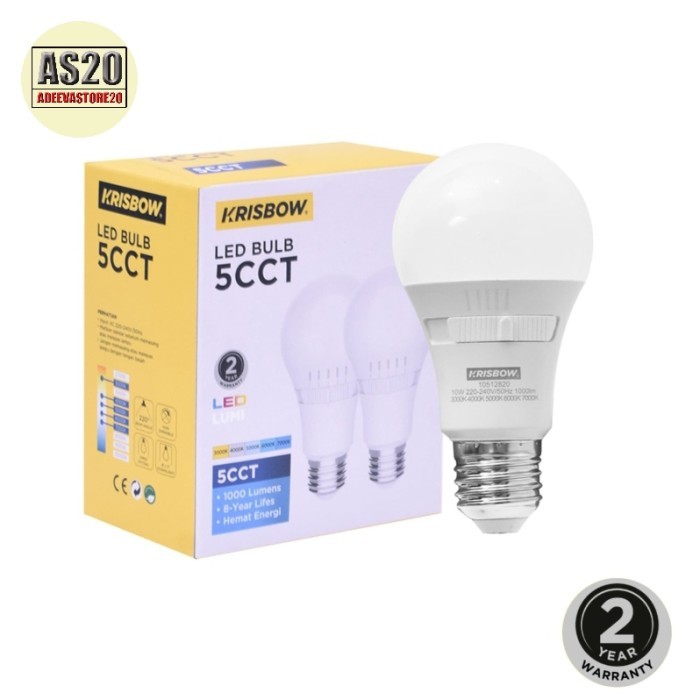 Jual Krisbow Lampu LED Bohlam 5cct 10 Watt Set 2 Pcs Bisa Di setting Warna Lampu | Shopee Indonesia