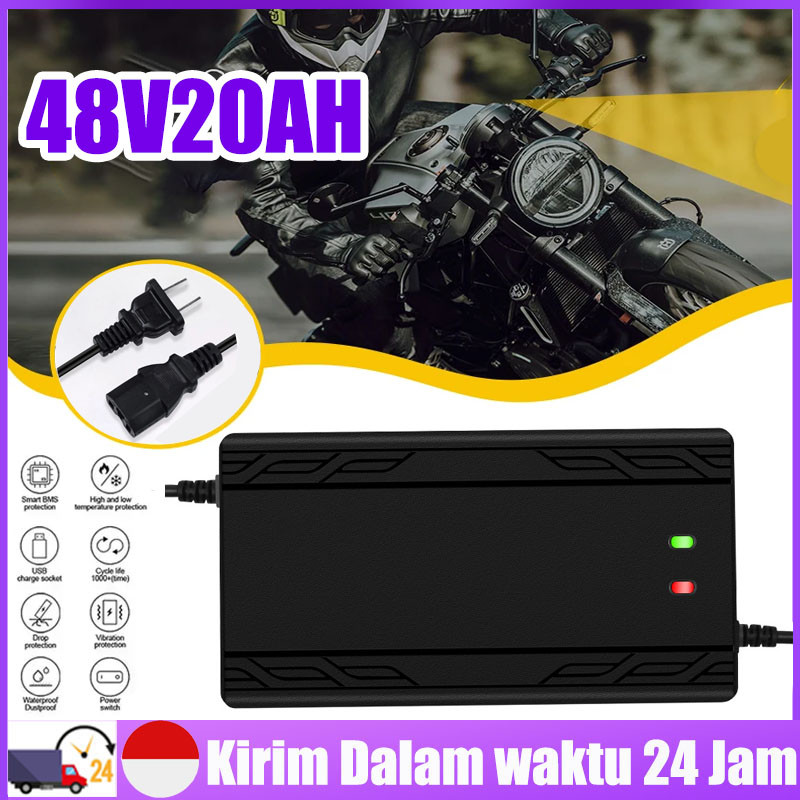 Jual [Ready ya,COD] Charger Sepeda Listrik 48V 12AH 48V20AH Universal Charger Motor Listrik ...