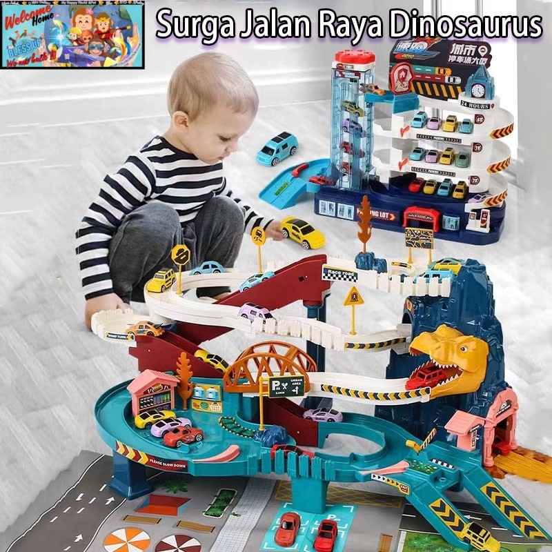 Jual (BLESS) City Parking Lot Dino Rail 4 Tingkat 6Tingkat Parkir Mobil Auto Vehicle Building ...