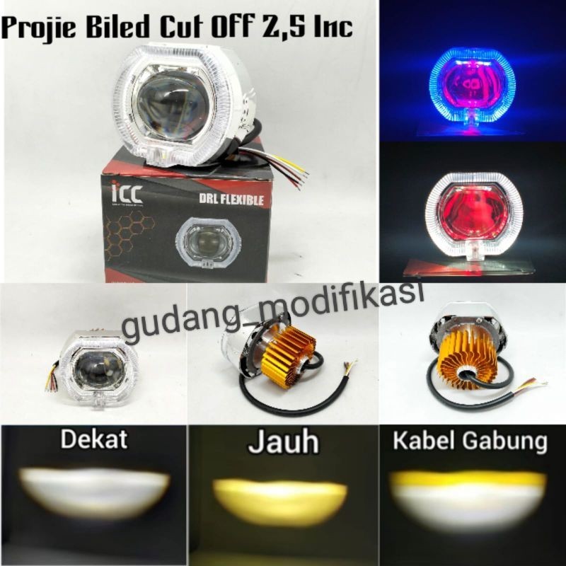 Jual COD Projie Biled Cut Off Mini 2.5 INC D3 Jauh Dekat 30watt ...