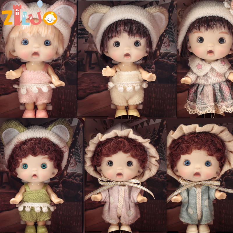 Jual BJD Dolls for Girls 10cm OB11 Mini Doll 3D Blue Green Eyes Kawaii ...