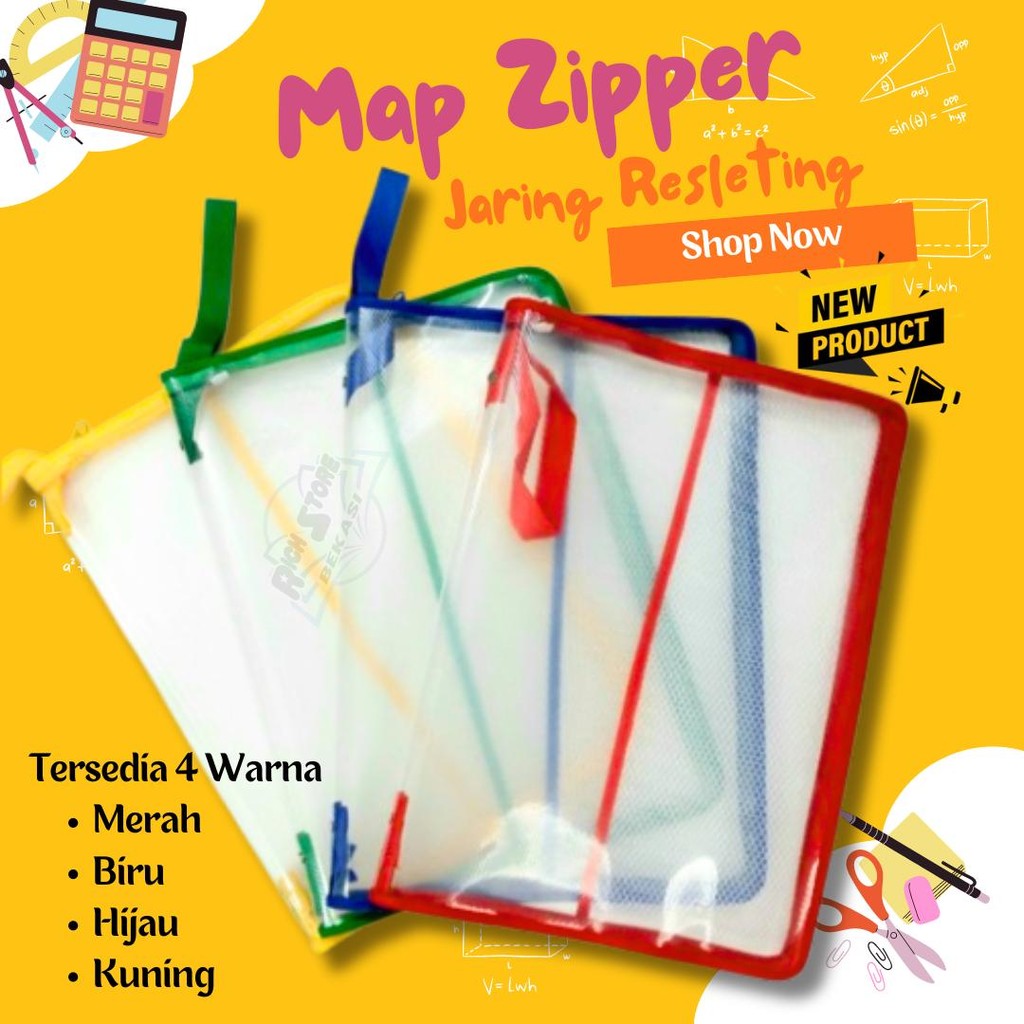 Jual Map PLastik Ziper Bag Resleting Folio HARGA PER 1 PCS - Map Folder ...