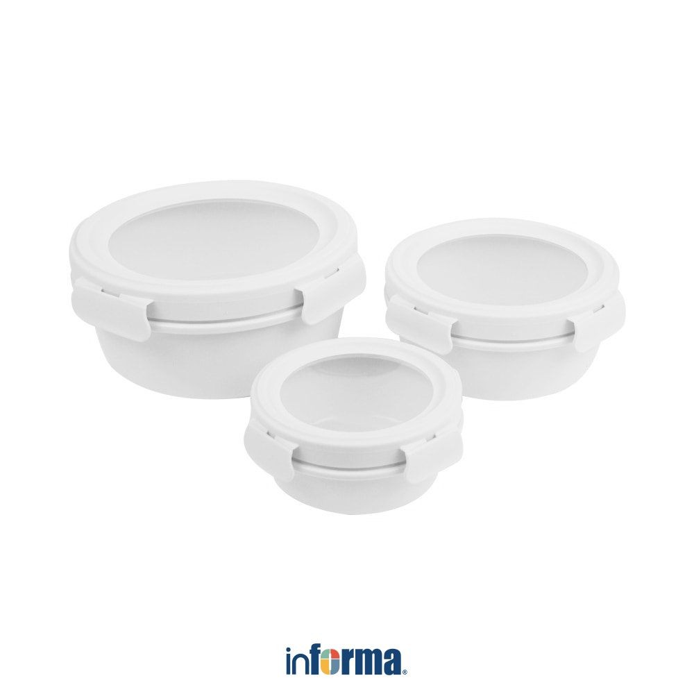 Jual Informa Appetite Set 3 Pcs Aria Wadah Makanan Round Food Container ...
