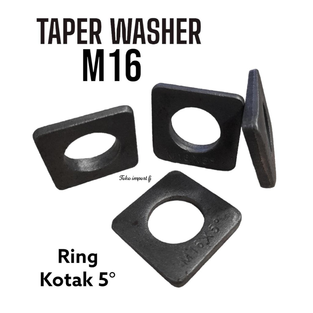 Jual TAPER WASHER STEEL M16 - SQUARE WASHER M16X 5° | Shopee Indonesia