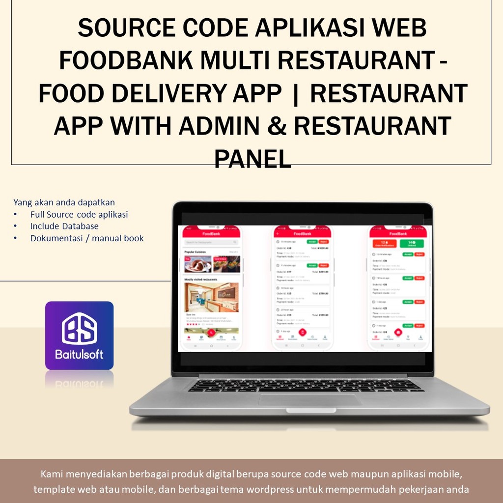Jual SOURCE CODE APLIKASI WEB FOODBANK MULTI RESTAURANT - FOOD DELIVERY APP | RESTAURANT APP ...