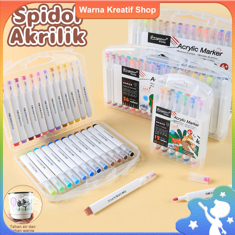 Jual Set Spidol Akrilik Giorgione Spidol Akrilik Macaron 12/24/36/48 ...