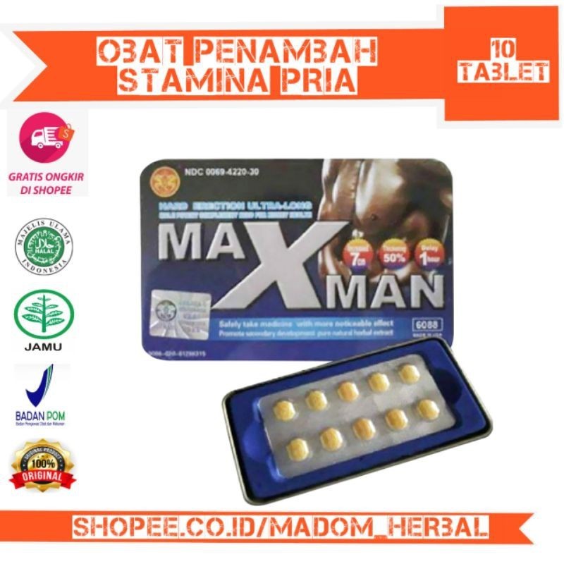Jual MAX-MAN Original Obat Penambah Stamina Pria Pil Kapsul(KAMI HANYA ...