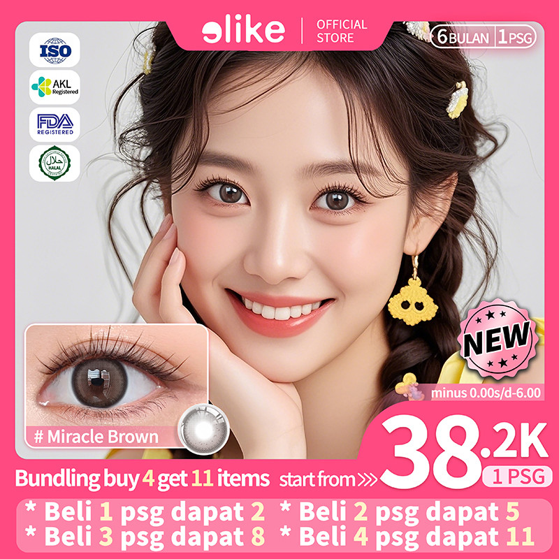 Jual [New]Elike Miracle Brown Soflen lensa kontak warna diameter 14.5mm ...