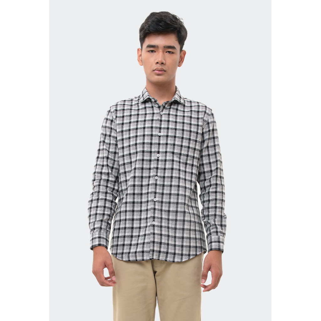 Jual MANZONE - Kemeja Lengan Panjang Pria Slim Fit Vicenzo 03 - Beige ...