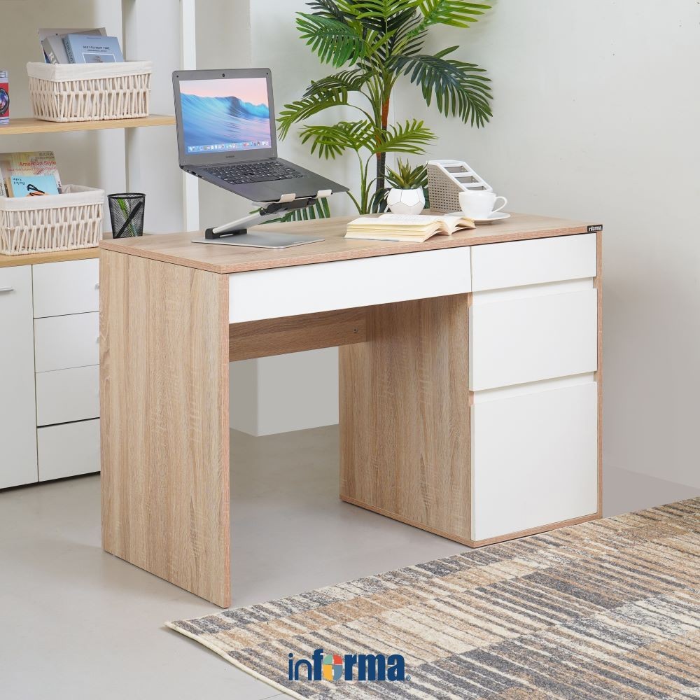 Jual Informa Hyaland Meja Kantor - Putih Oak Office Table Furnitur ...